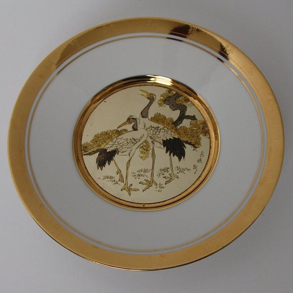 The Hamilton Collection | Art | Japanese Floral Calendar Chokin Plate ...